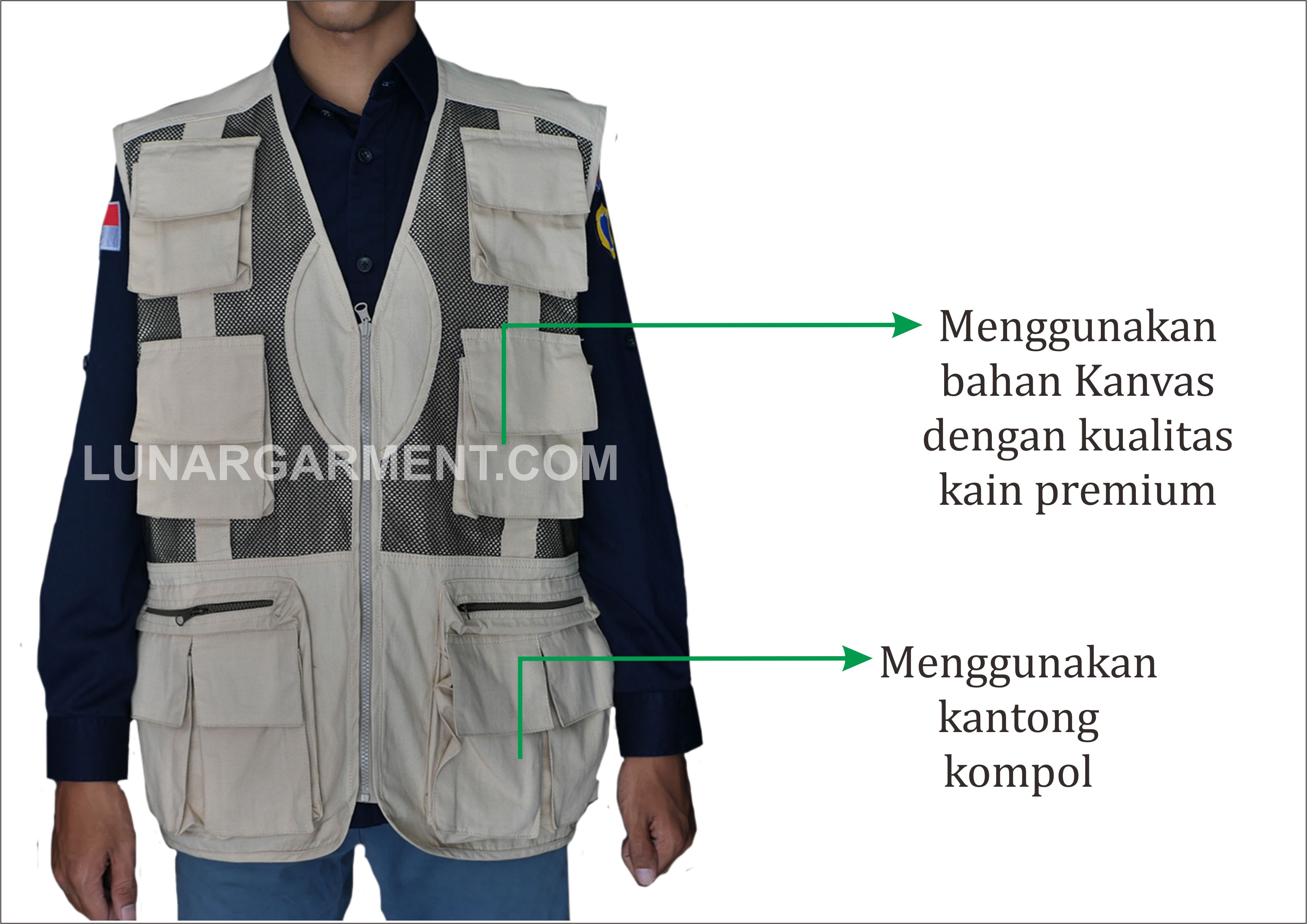 Hasil Konveksi Rompi Custom - Lunar Garment Indonesia